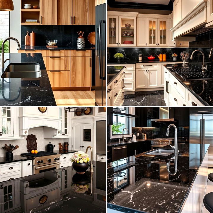 22 Black Granite Countertop Ideas for Timeless Kitchen Luxury - Lost At ...