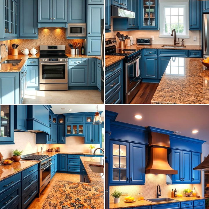 22 Blue Kitchen Cabinets With Brown Granite Countertop Ideas - Lost At ...