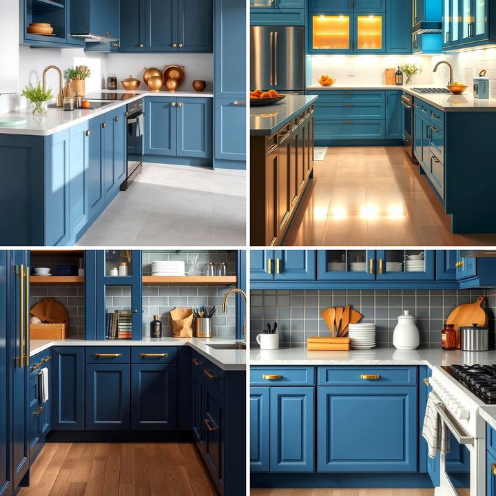 22 Blue Kitchen Cabinets With Gold Hardware Accents - Lost At E Minor