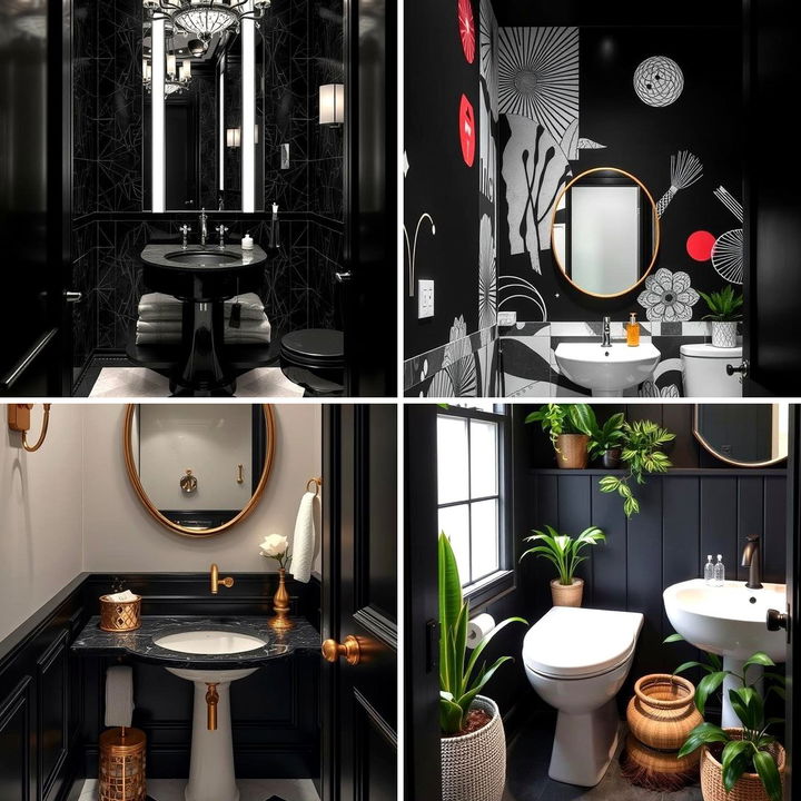 22 Bold Black Powder Room Ideas for Dramatic Small Spaces - Lost At E Minor