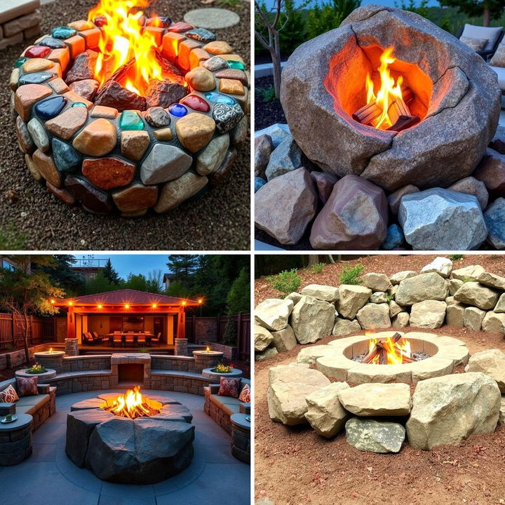 22 Boulder Fire Pit Ideas for Natural Outdoor Ambiance - Lost At E Minor