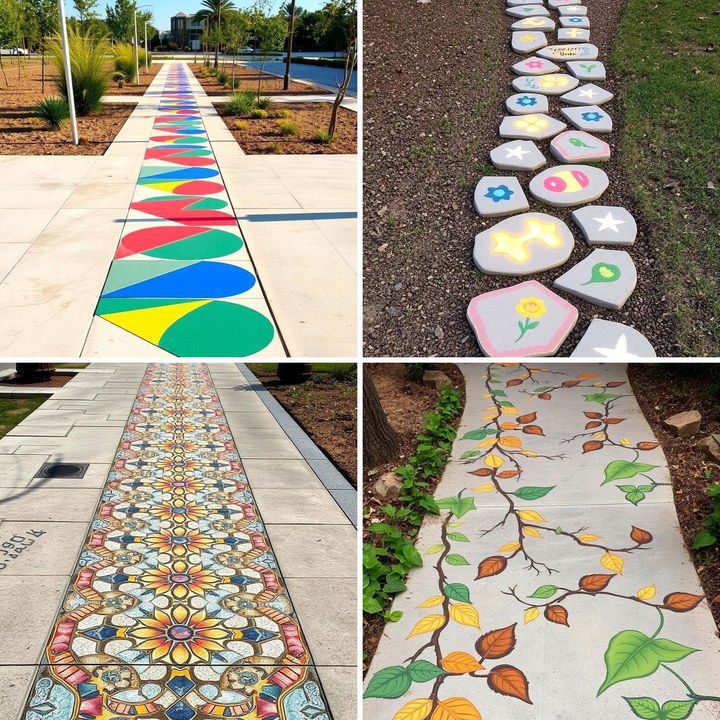 22 Creative Concrete Walkway Painting Ideas for Vibrant Garden Paths ...