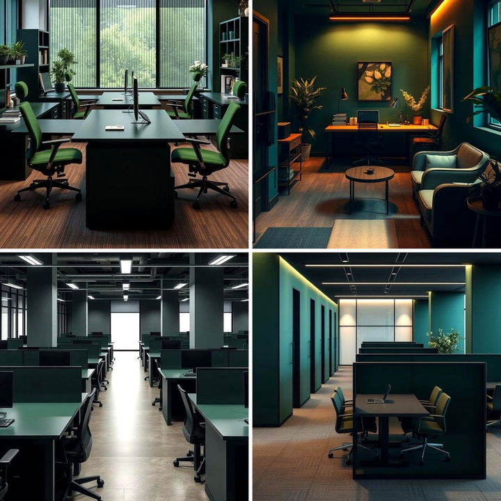 22 Dark Green Office Ideas for a Focused Work Environment - Lost At E Minor