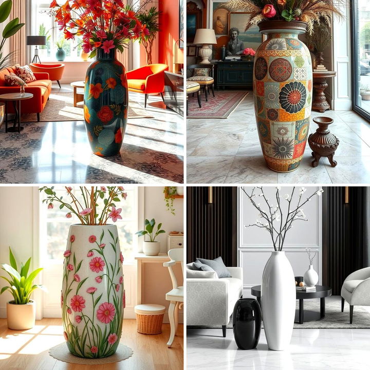 Living Room Large Floor Vase Decoration Ideas