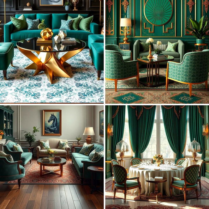 22 Emerald Green & Gold Living Room Decor Inspiration - Lost At E Minor