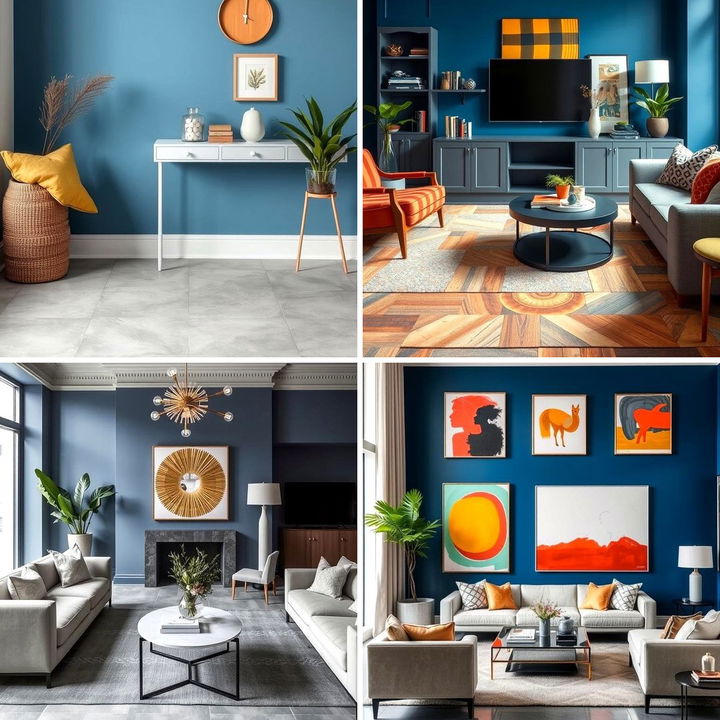 22 Grey Floor & Blue Wall Living Room Design Inspirations - Lost At E Minor