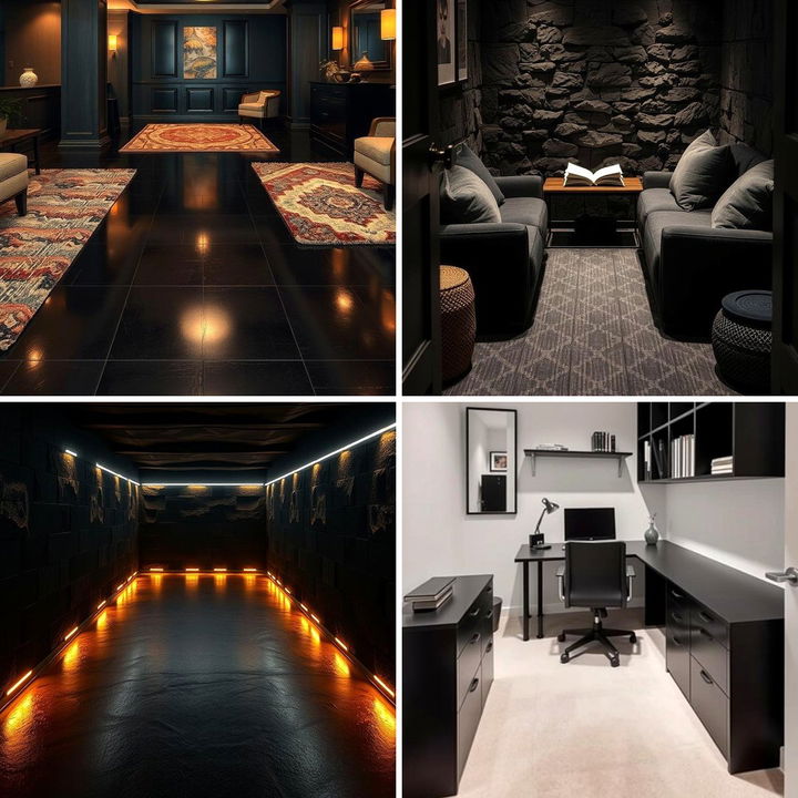 22 Innovative Black Basement Design and Decor Ideas - Lost At E Minor
