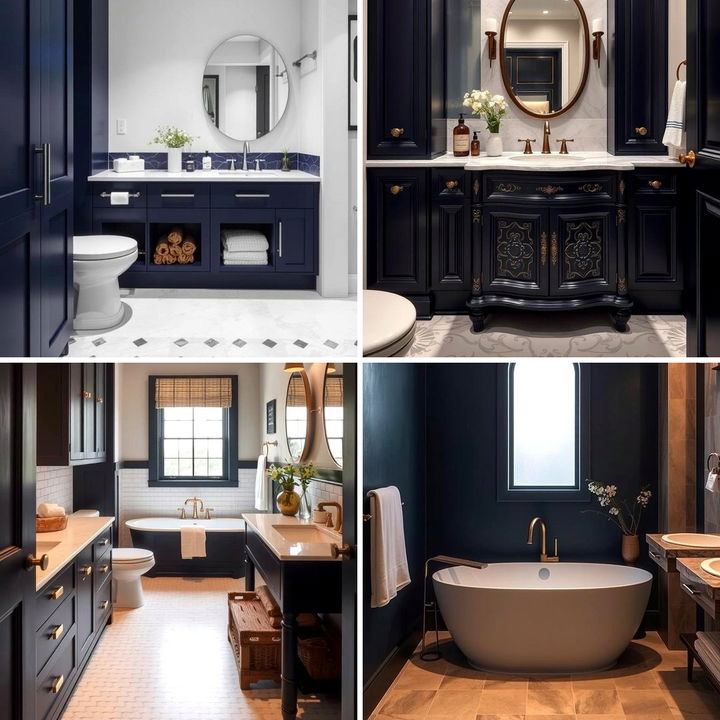 22 Navy Blue Bathroom Ideas for a Dramatic and Luxurious Retreat - Lost ...