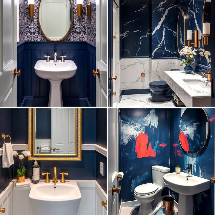 22 Navy Blue Powder Room Ideas for Bold and Elegant Style - Lost At E Minor