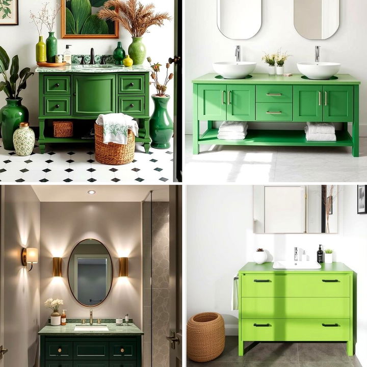 22 Refreshing Bathroom Ideas with Green Vanities for Nature Hues - Lost ...