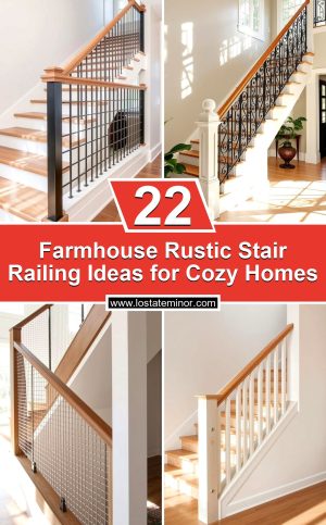 22 Farmhouse Rustic Stair Railing Ideas for Cozy Homes - Lost At E Minor