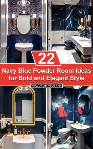 22 Navy Blue Powder Room Ideas for Bold and Elegant Style - Lost At E Minor